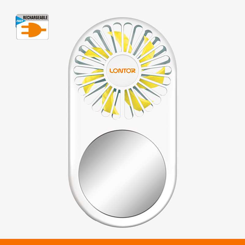 Lontor Rechargeable Mini Fan with Make Up Mirror – ACCERON